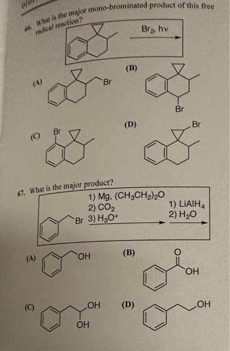 Solved What Is The Major Mono Brominated Product Of This