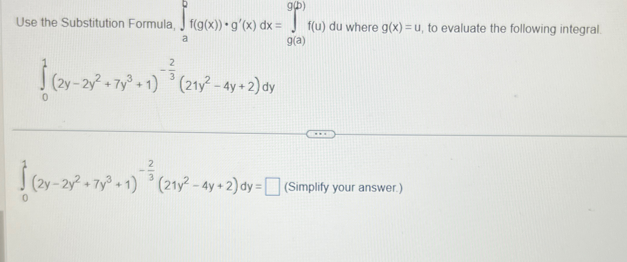 Solved Use the Substitution Formula, | Chegg.com