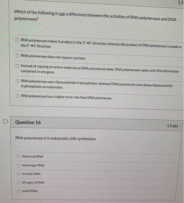 Solved 1.5 Which of the following is not a difference | Chegg.com