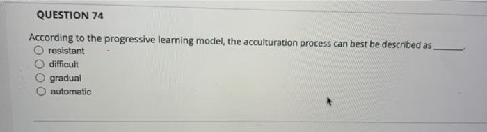 Solved According to the progressive learning model, the | Chegg.com