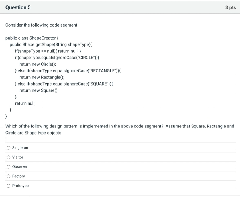 Solved Question 5Consider the following code | Chegg.com