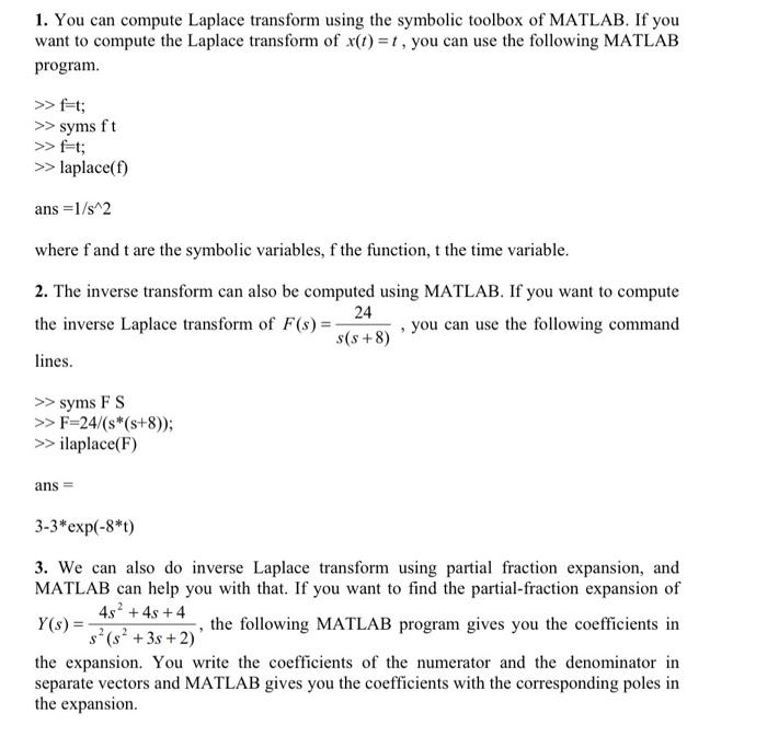 Solved 1. You can compute Laplace transform using the | Chegg.com Solved 1. You can compute Laplace transform using the | Chegg.com