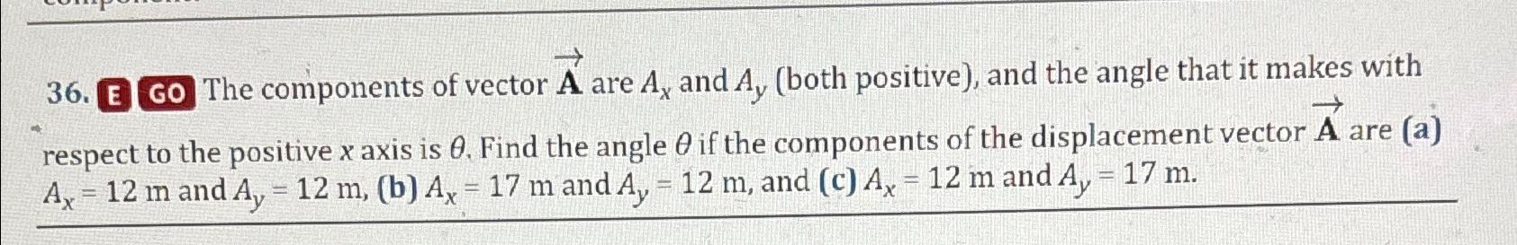Solved EGO The components of vector vec(A) ﻿are Ax ﻿and | Chegg.com