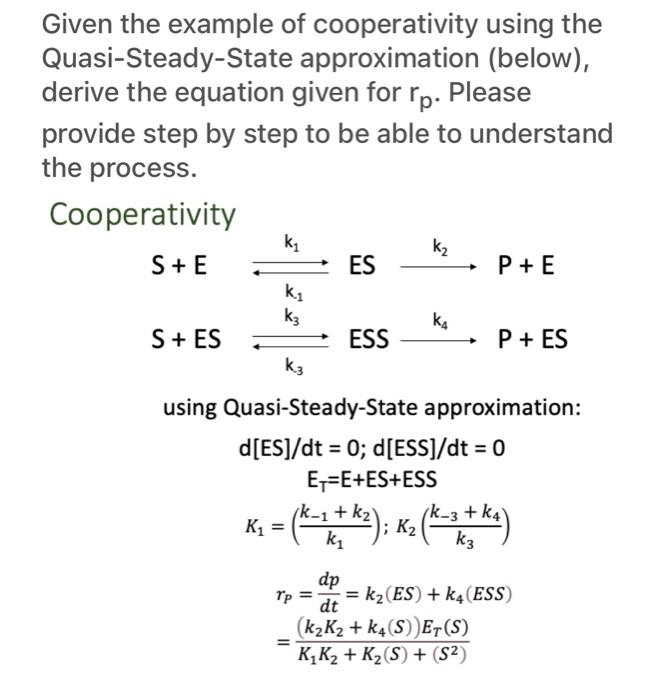 Solved Given the example of cooperativity using the | Chegg.com
