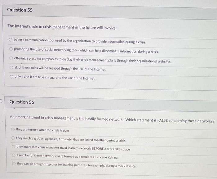 Solved Question 57 1.45 pts Companies will be expected to | Chegg.com