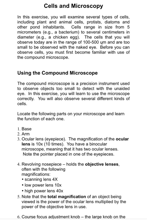 Solved i dont have a microscope and dont have access to one | Chegg.com
