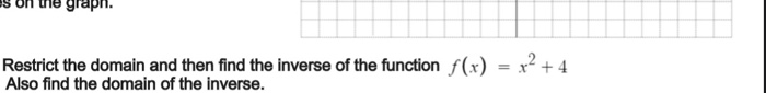 Solved Restrict the domain and then find the inverse of the | Chegg.com