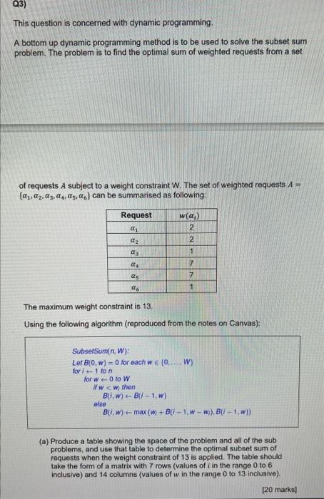 Solved Q3) This question is concerned with dynamic | Chegg.com