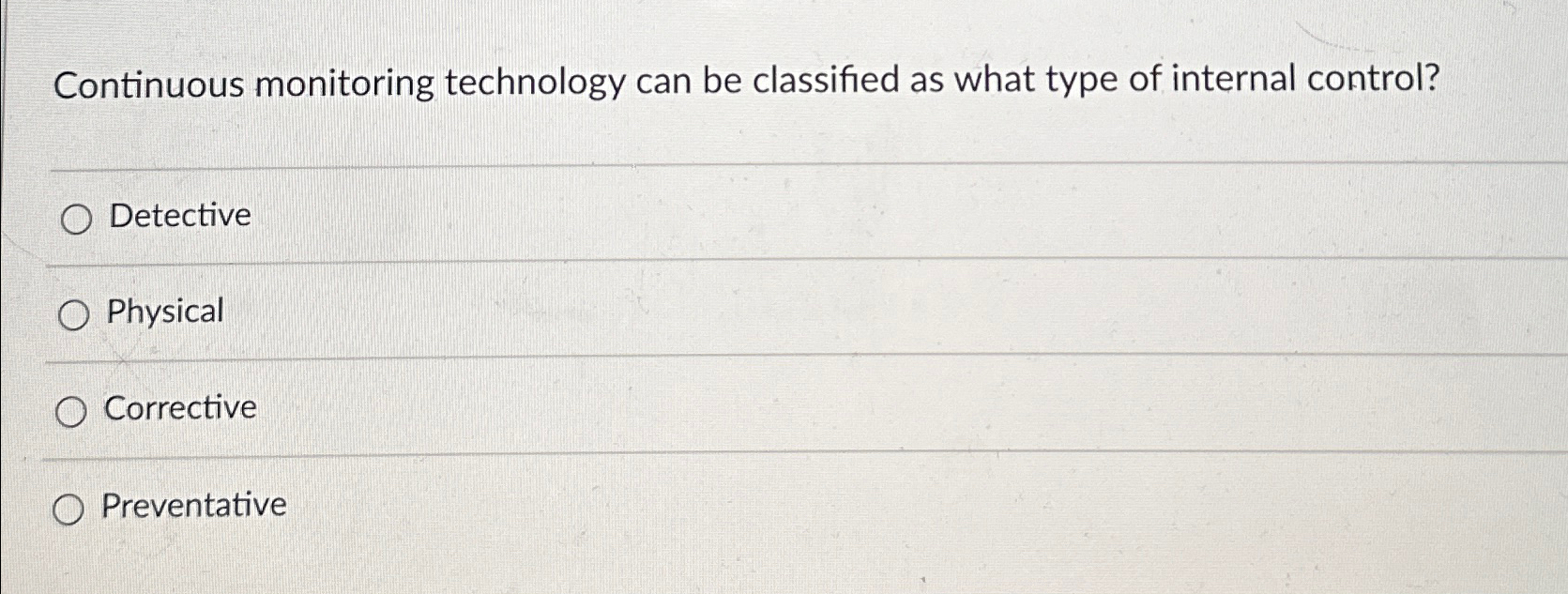 Solved Continuous monitoring technology can be classified as | Chegg.com