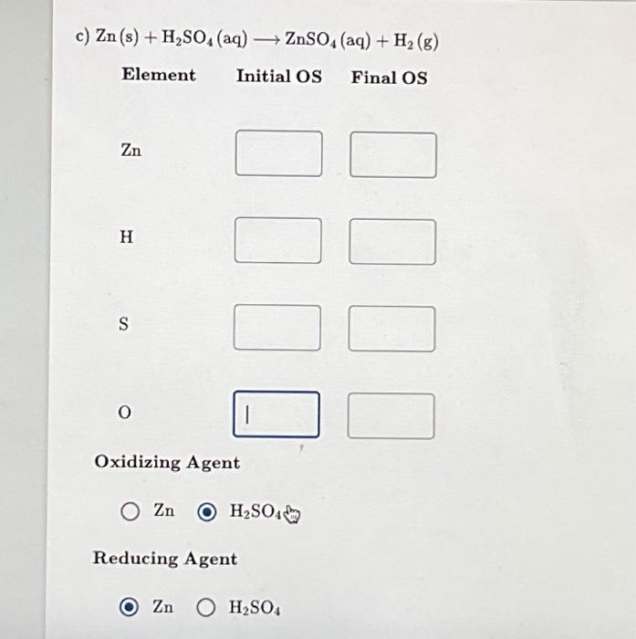 Solved For each of the reactions below, determine the | Chegg.com