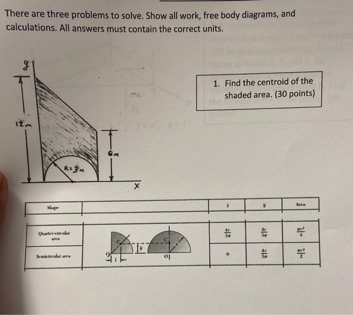 Solved There are three problems to solve. Show all work, | Chegg.com