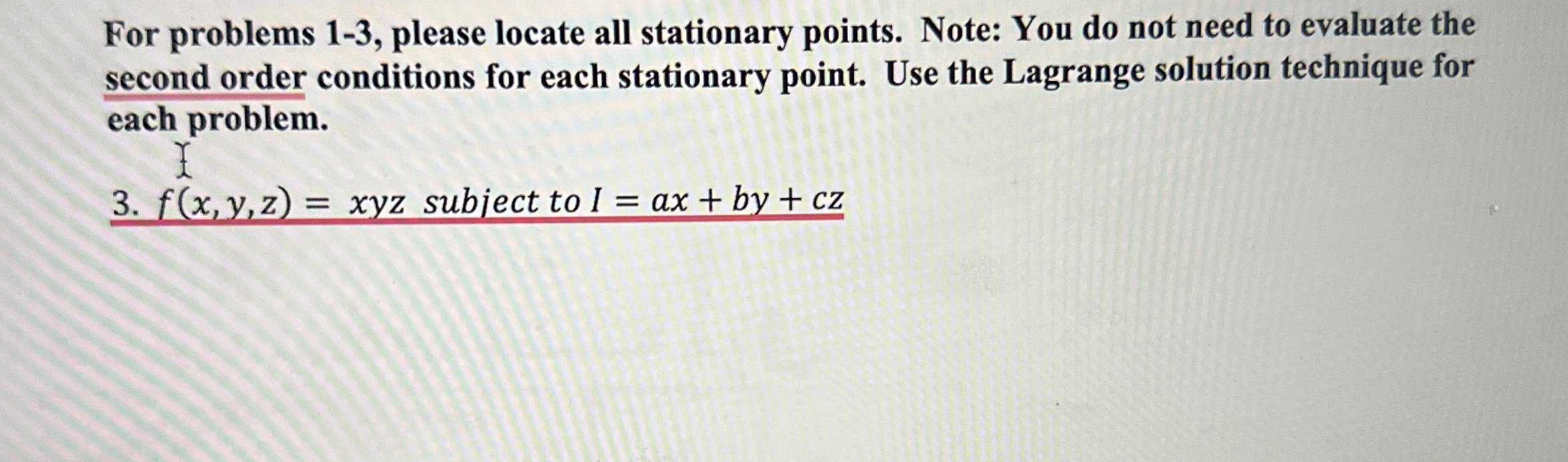 Solved For problems 1-3, ﻿please locate all stationary | Chegg.com