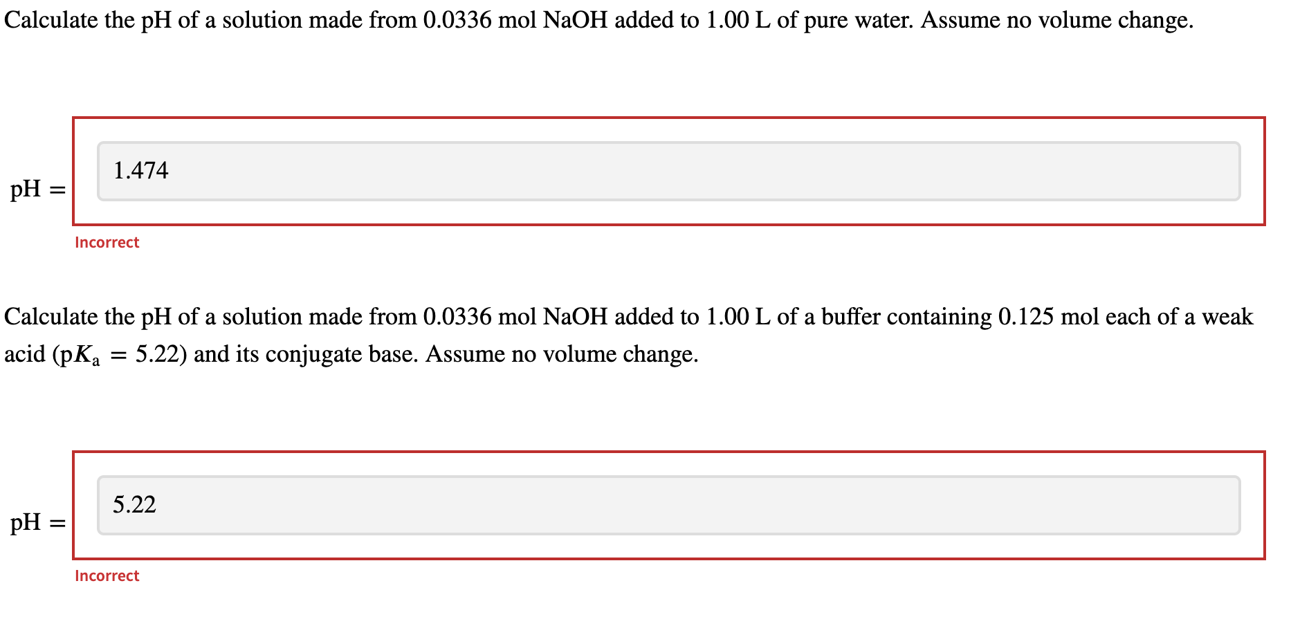 Solved Calculate the pH ﻿of a solution made from | Chegg.com