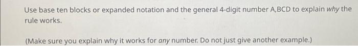 Solved Use base ten blocks or expanded notation and the | Chegg.com
