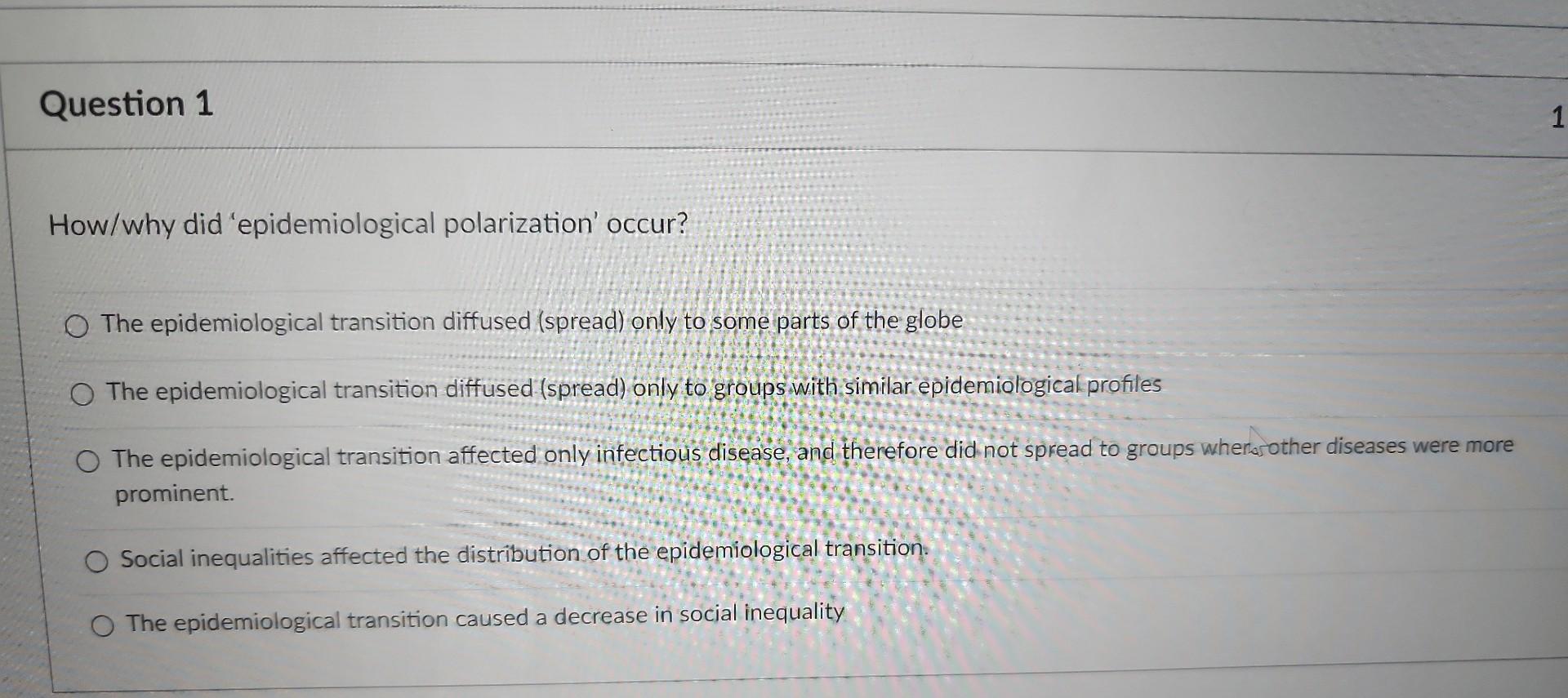 How/why did 'epidemiological polarization' occur? The | Chegg.com