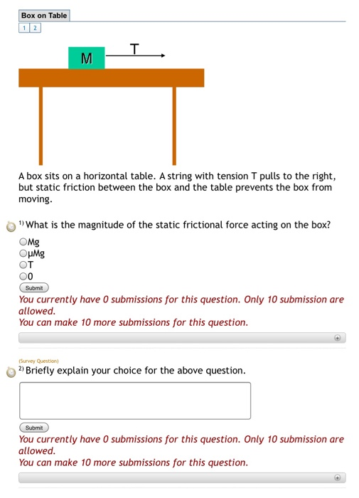 Solved Box on Table M A box sits on a horizontal table. A | Chegg.com