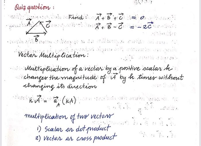 Solved Quizquestion: Find : A+B+C=0A+B−C=−2C Vector | Chegg.com