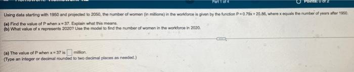 Solved Using data starting with 1950 and projected to 2050, | Chegg.com