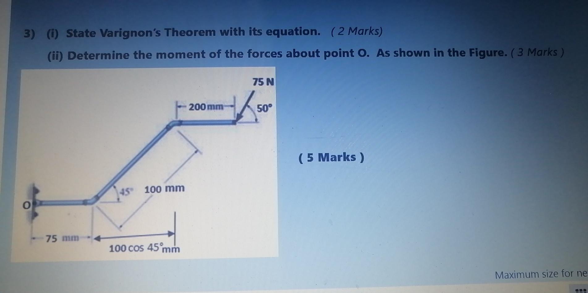 Solved 3) () State Varignon's Theorem with its equation. (2 | Chegg.com