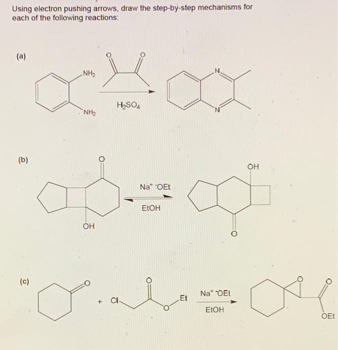 Solved Using electron pushing arrows, draw the step-by-step | Chegg.com