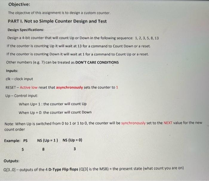 Solved The objective of this assignment is to design a | Chegg.com