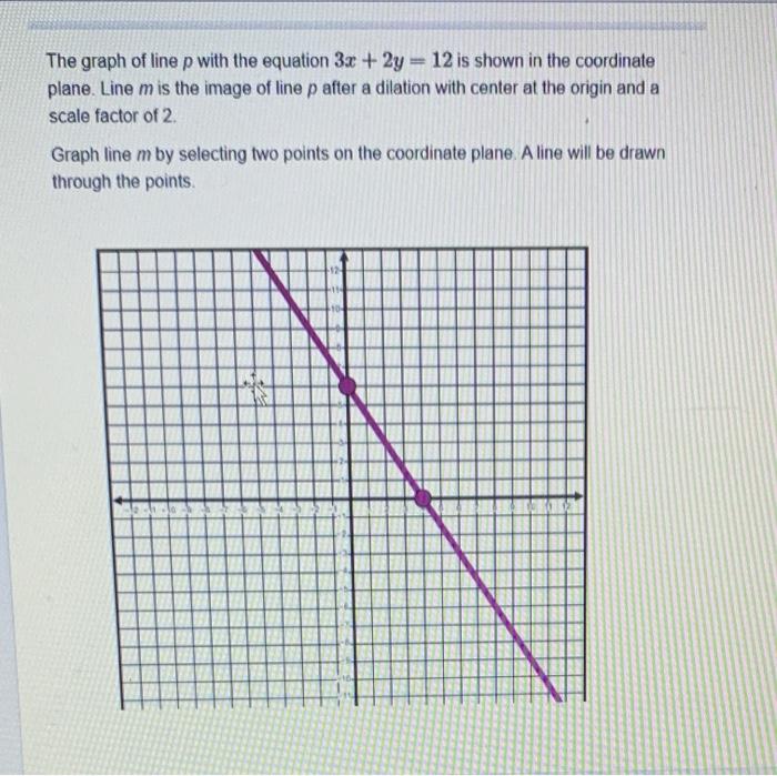Solved The graph of line p with the equation 3x + 2y = 12 is | Chegg.com