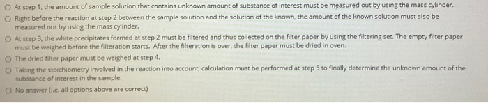 Solved A 20.0 mL sample solution contains unknown amount of | Chegg.com