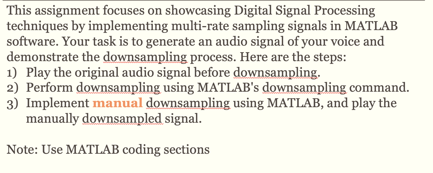 Solved This assignment focuses on showcasing Digital Signal | Chegg.com