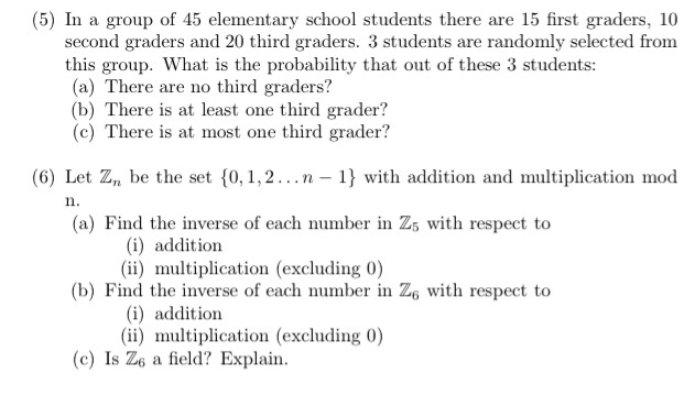 Solved (5) In a group of 45 elementary school students there | Chegg.com
