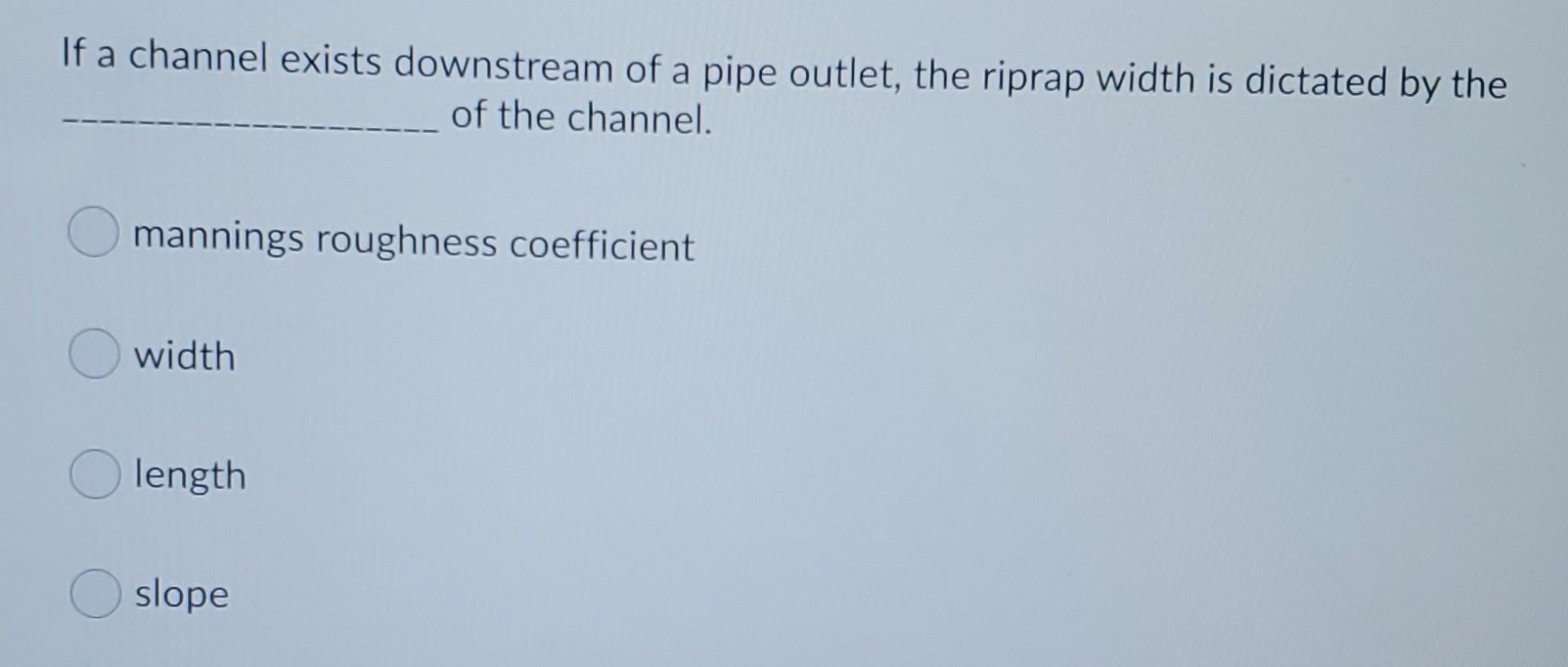 Solved If a channel exists downstream of a pipe outlet, the | Chegg.com