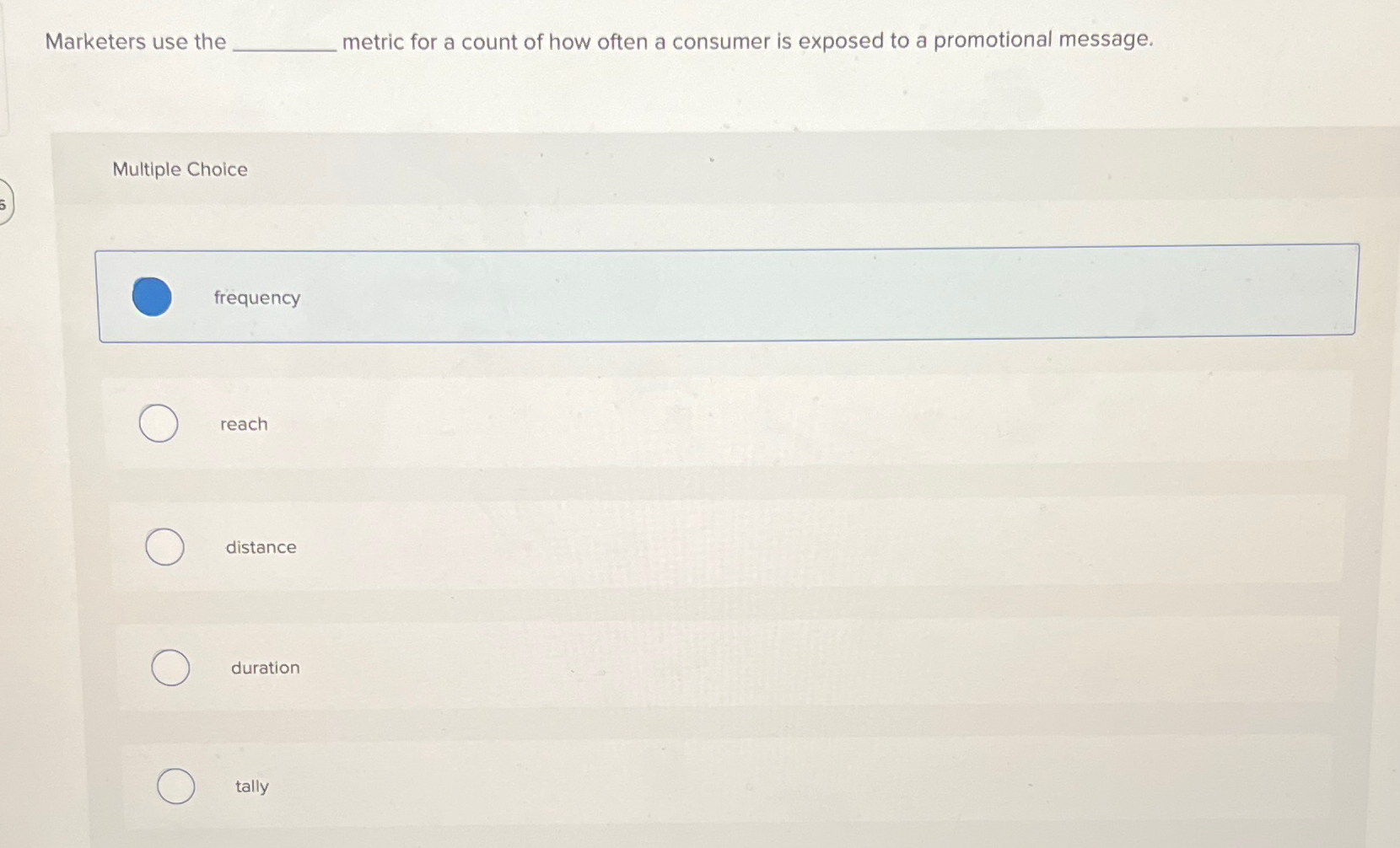 Solved Marketers use themetric for a count of how often a | Chegg.com