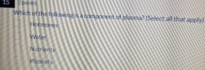 Solved 2 ﻿pointsWhich of the following is a component of | Chegg.com