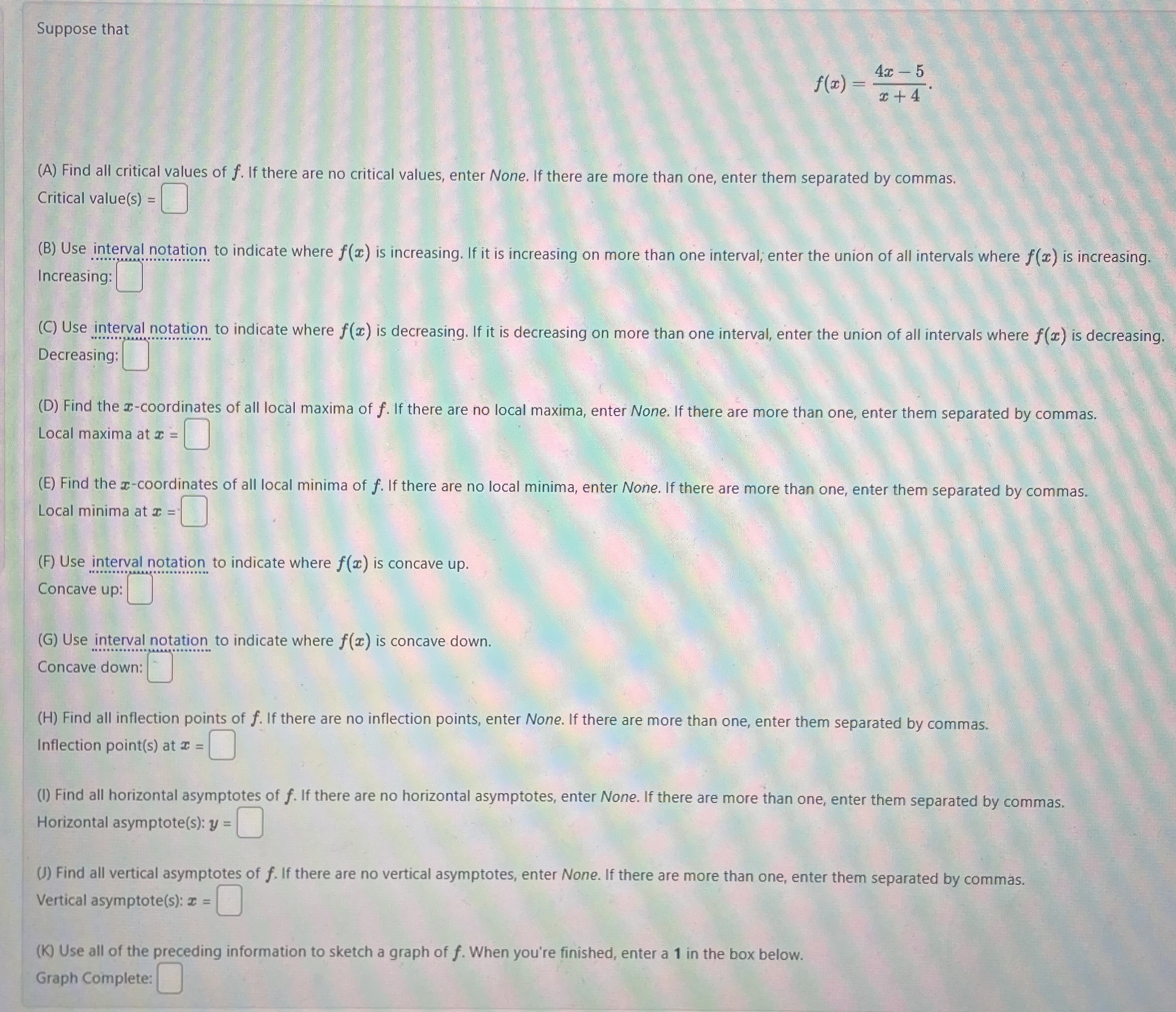Solved Suppose thatf(x)=4x-5x+4(A) ﻿Find all critical values | Chegg.com