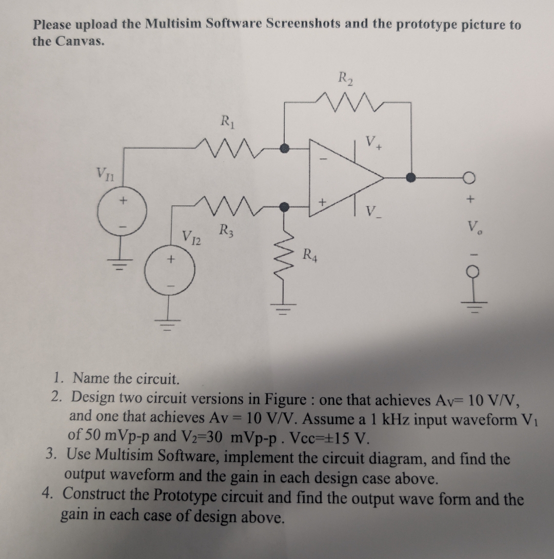 Name the circuit.Design two circuit versions in | Chegg.com