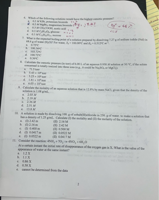 Solved answer and explain each step on how you got the | Chegg.com