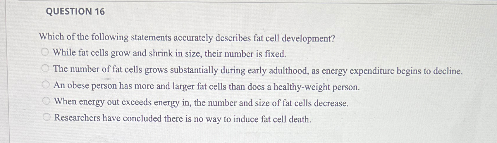 Solved QUESTION 16Which of the following statements | Chegg.com