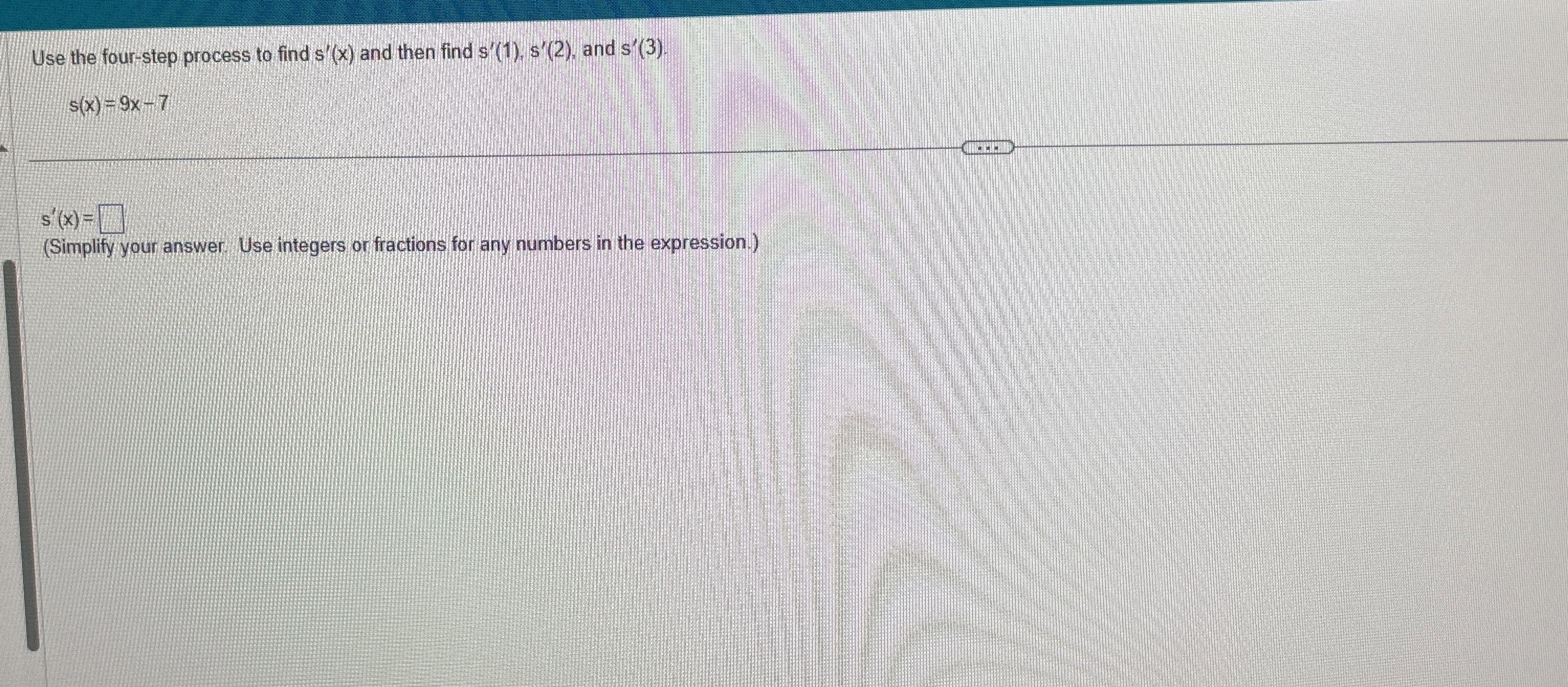 Solved Use the four-step process to find s'(x) ﻿and then | Chegg.com
