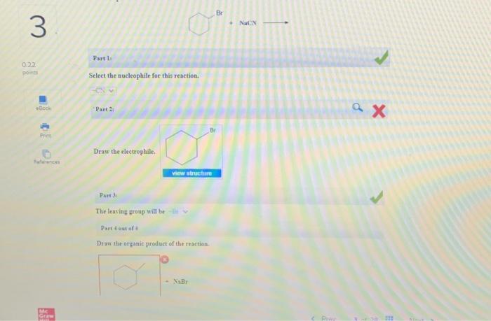 Solved Select the nucleophile for this reaction. "Part 2 | Chegg.com