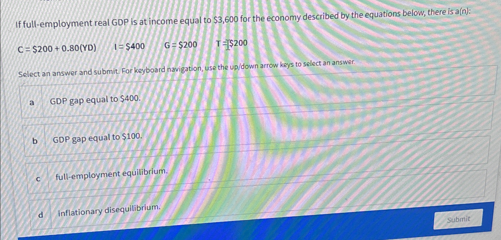 Solved If full-employment real GDP is at income equal to | Chegg.com