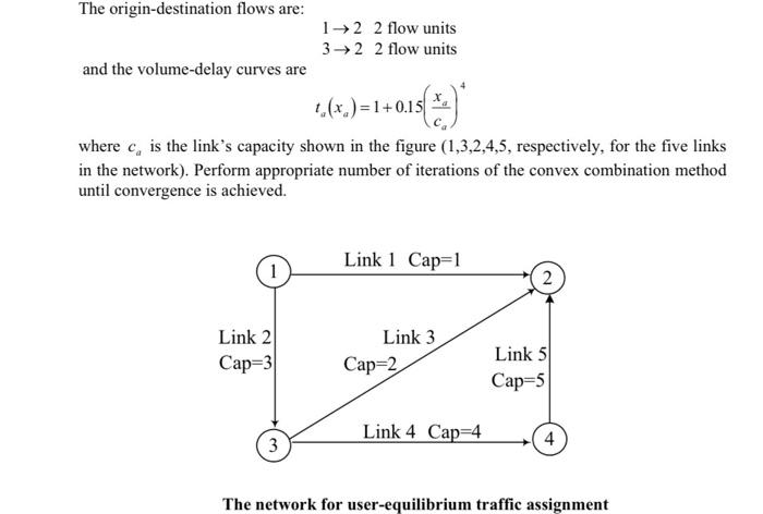 Solved The origin-destination flows are: 1→22 flow units | Chegg.com