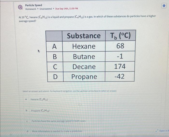 Solved At 20∘C, hexane (C6H12) is a liquid and propane | Chegg.com