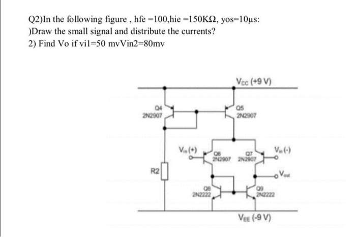 Q2)In the following figure , hfe =100,hie =150K2, | Chegg.com