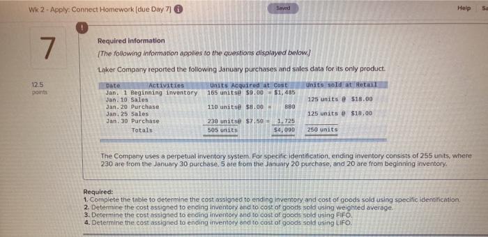 Solved Wk 2 - Apply. Connect Homework (due Day 71 Baved Help | Chegg.com Solved Wk 2 - Apply. Connect Homework (due Day 71 Baved Help | Chegg.com