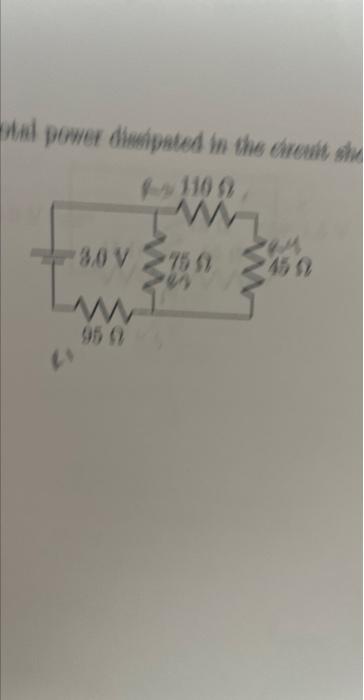 Solved what is the total power dissipated in the circuit | Chegg.com