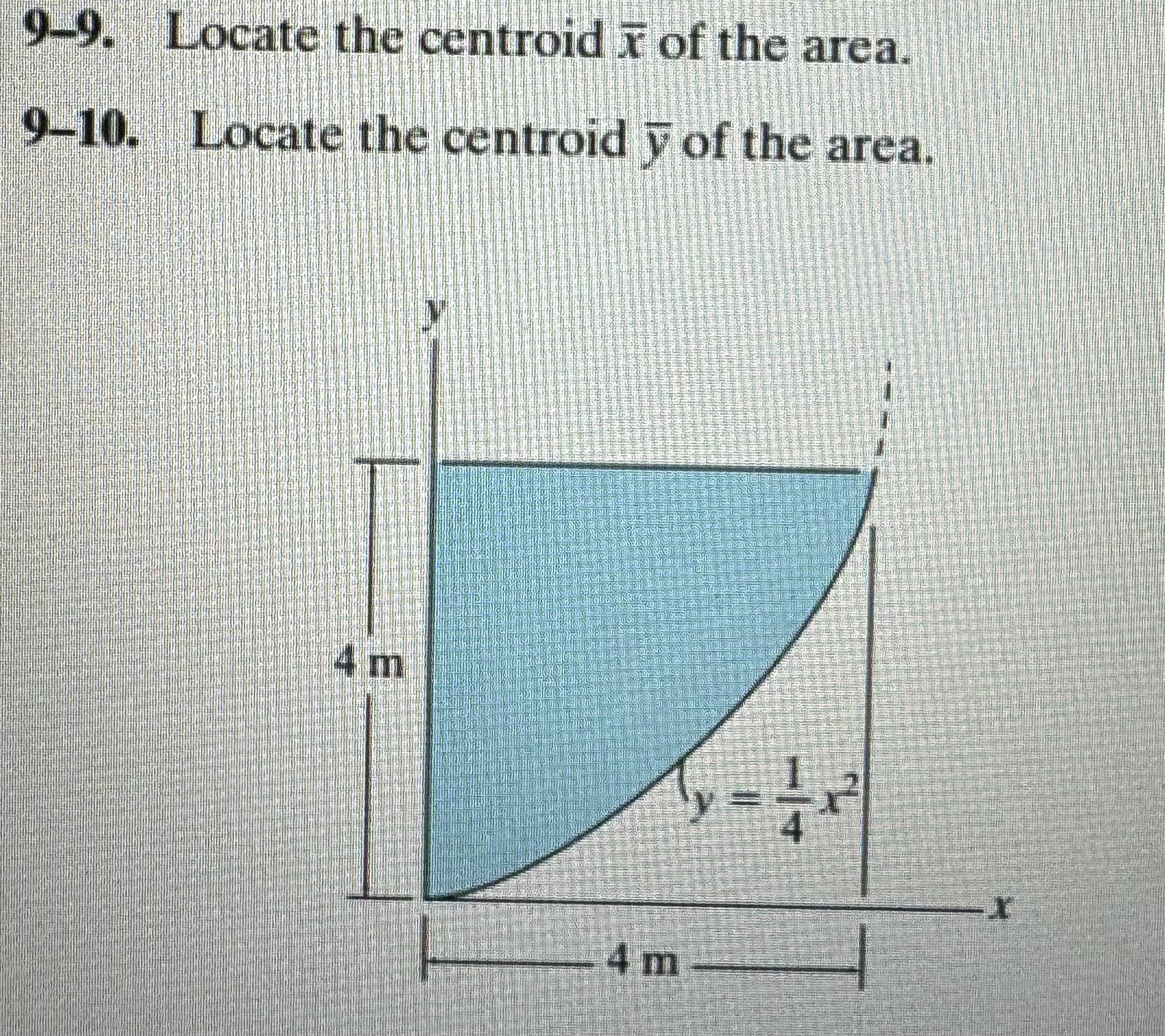 Solved Problem 9-8 9-9. ﻿Locate the centroid x̅ ﻿of the | Chegg.com