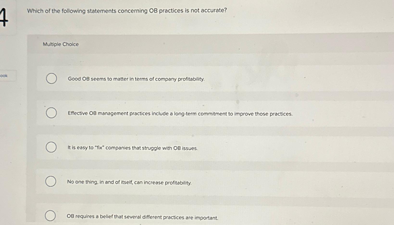 Solved Which of the following statements concerning OB | Chegg.com