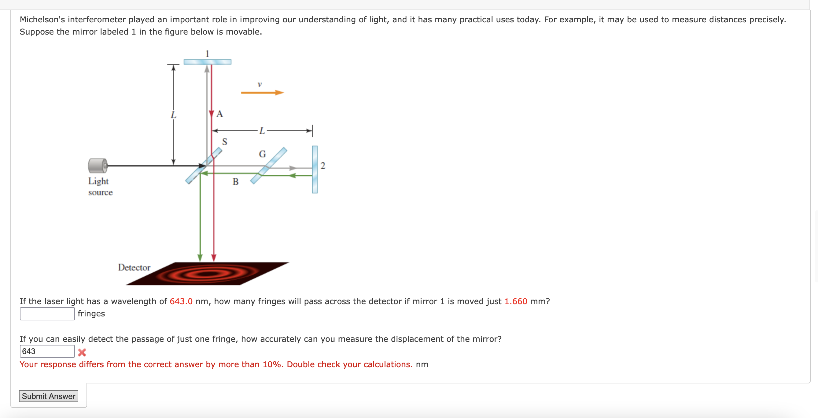 Solved Michelson's interferometer played an important role | Chegg.com
