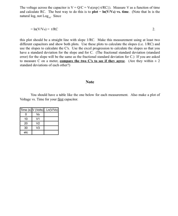 Solved LAB 5: RC Decay PURPOSE In this lab I want you to | Chegg.com