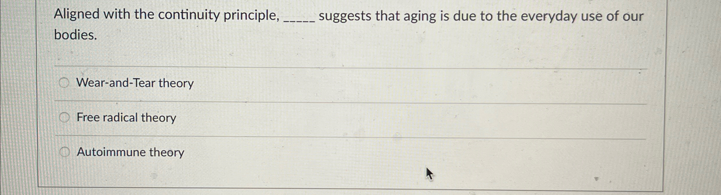 Solved Aligned with the continuity principle, ﻿suggests | Chegg.com