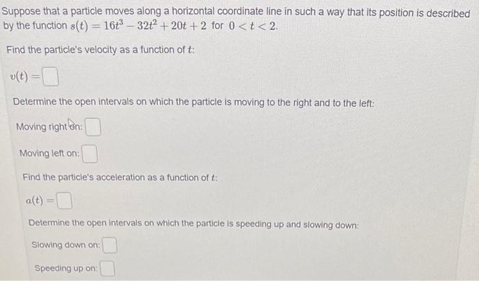 Solved Suppose that a particle moves along a horizontal | Chegg.com